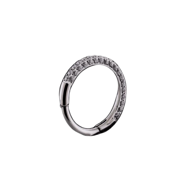 Khrysos Titanium Singapore CZ Clicker - Isha Body Jewellery