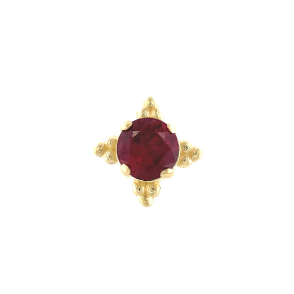 Anatometal 18ct Gold Ruby Zia End - Isha Body Jewellery