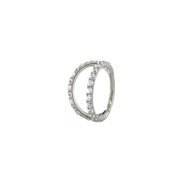 Khrysos Titanium Cerise CZ Clicker - Isha Body Jewellery