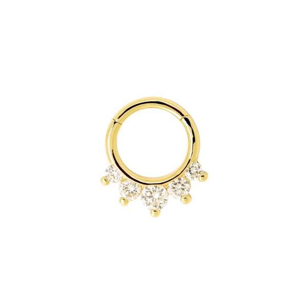 Industrial Strength 18ct Gold CZ Clicker - Isha Body Jewellery