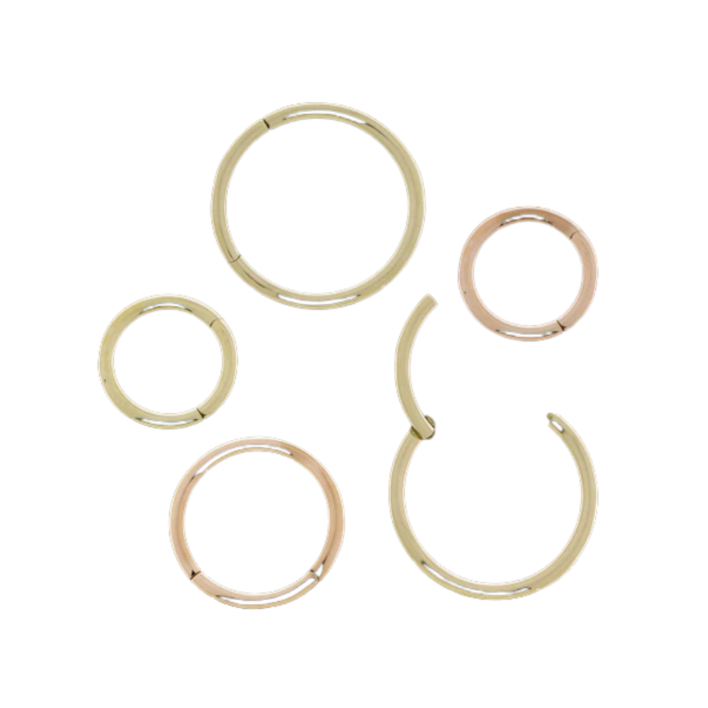Khrysos 14ct Gold Ariel Dainty Hinged Clicker - Isha Body Jewellery