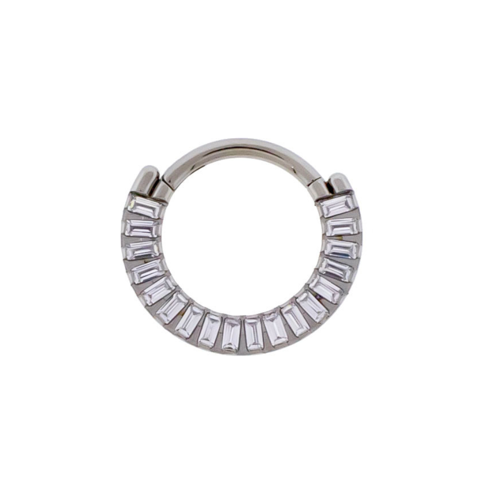 Khrysos Titanium Grytta CZ Clicker - Isha Body Jewellery