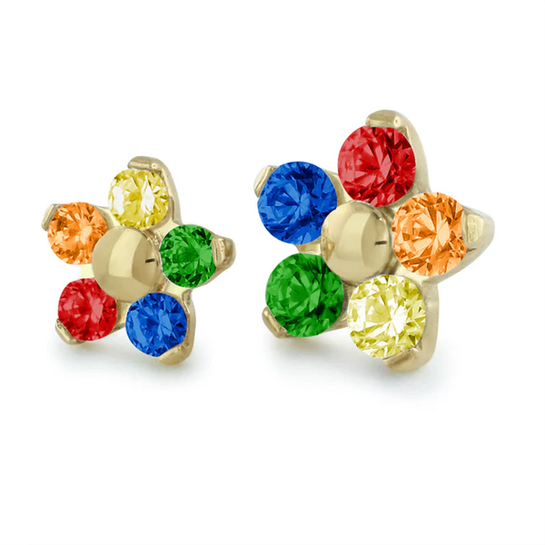 NeoMetal 18ct Gold Rainbow Pride Flag Flower End THREADLESS - Isha Body ...