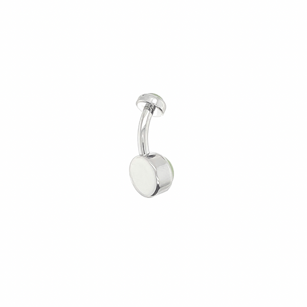 Industrial Strength Titanium Natural Jade Gem Curved Barbell - Isha ...